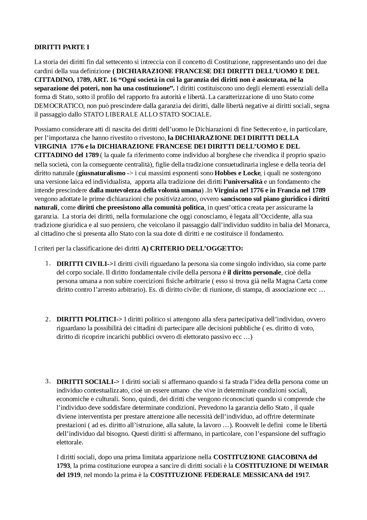 Diritti Appunti Presi A Lezione Docsity
