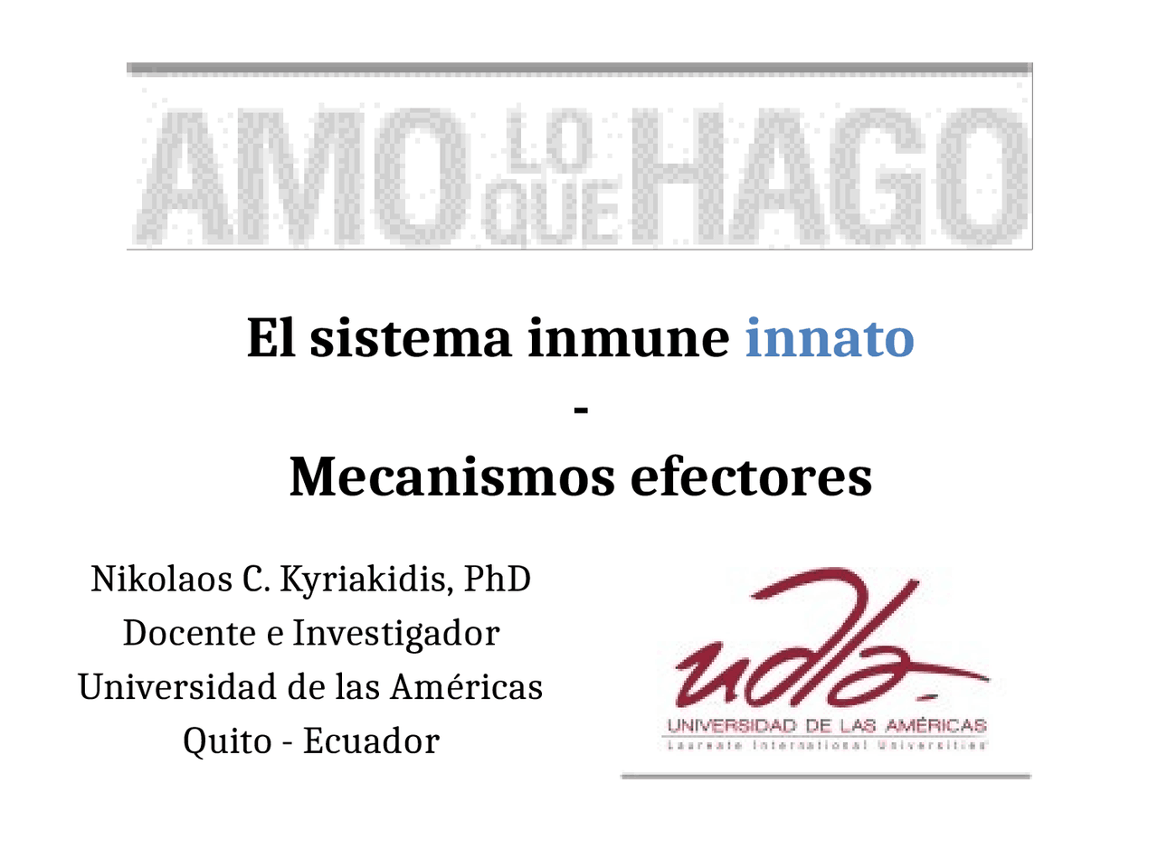 El sistema inmune innato | Diapositivas de Inmunología | Docsity