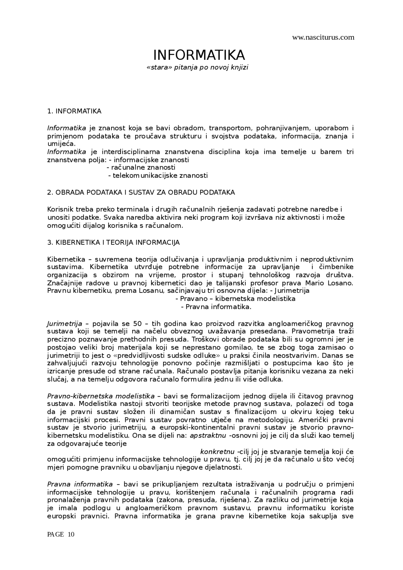 Pravna Informatika Skripta Rezime Predlog Pravna Informatika Docsity