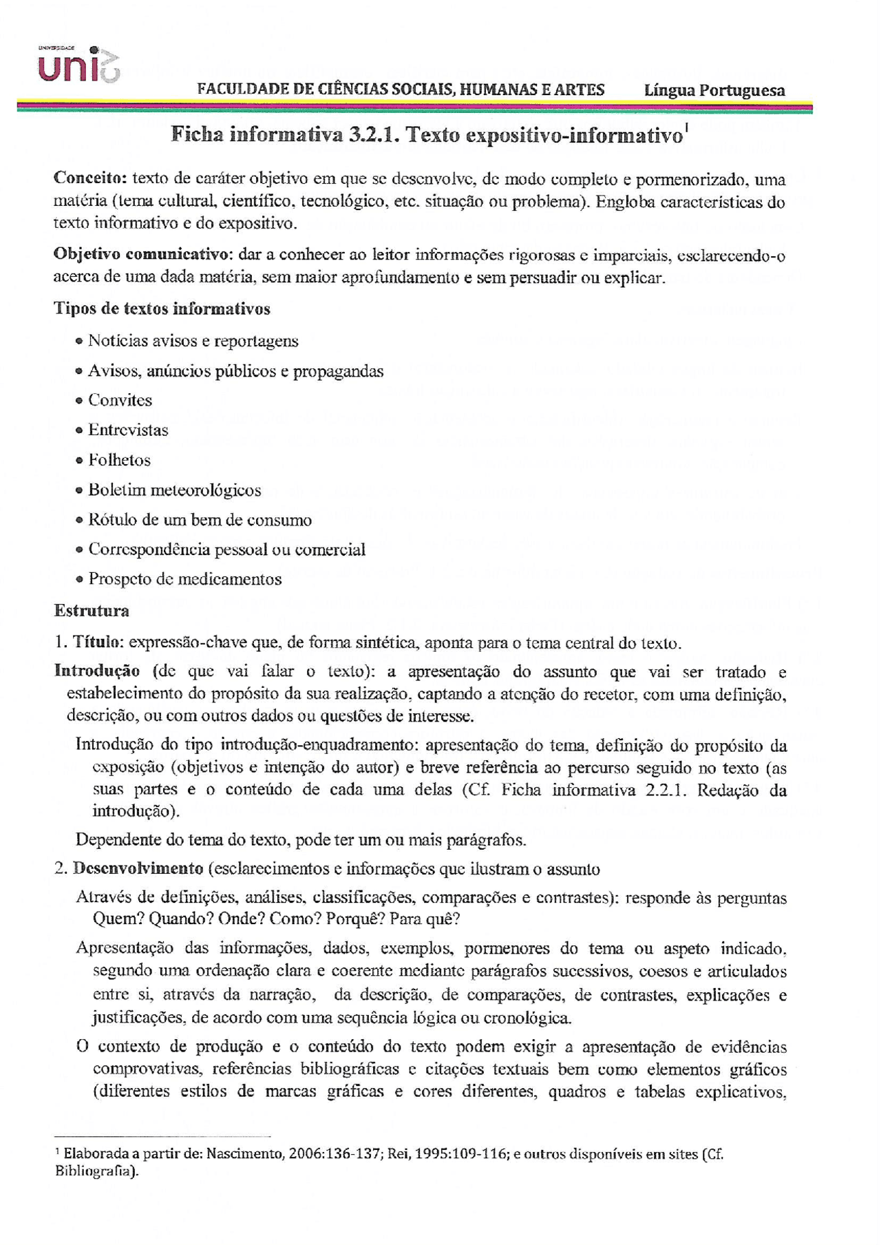 TExto expositivo informativo - Docsity