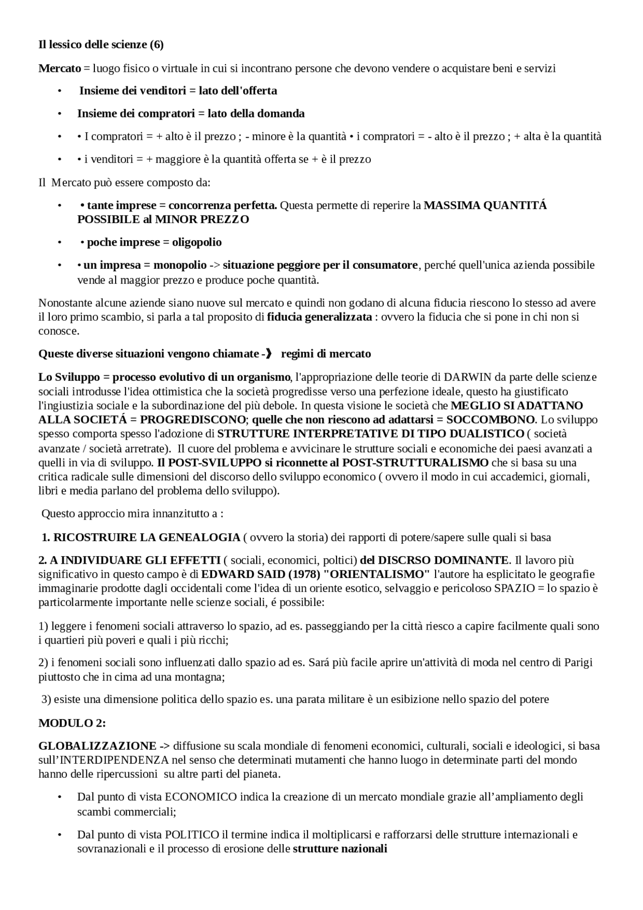 Modulo 1 2 3 Del Lessico Delle Scienze Sociali Docsity