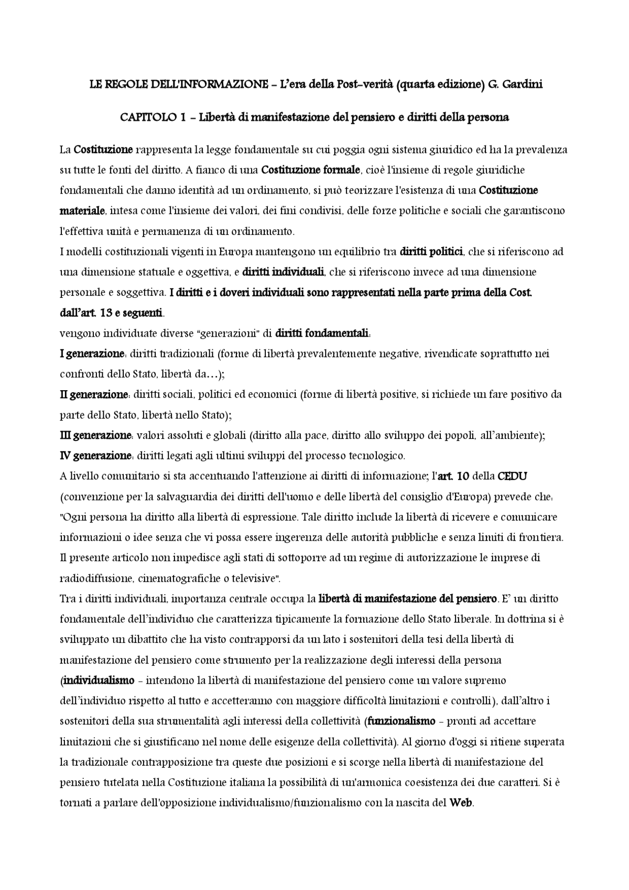 Diritto Dei Mezzi Di Comunicazione Docsity