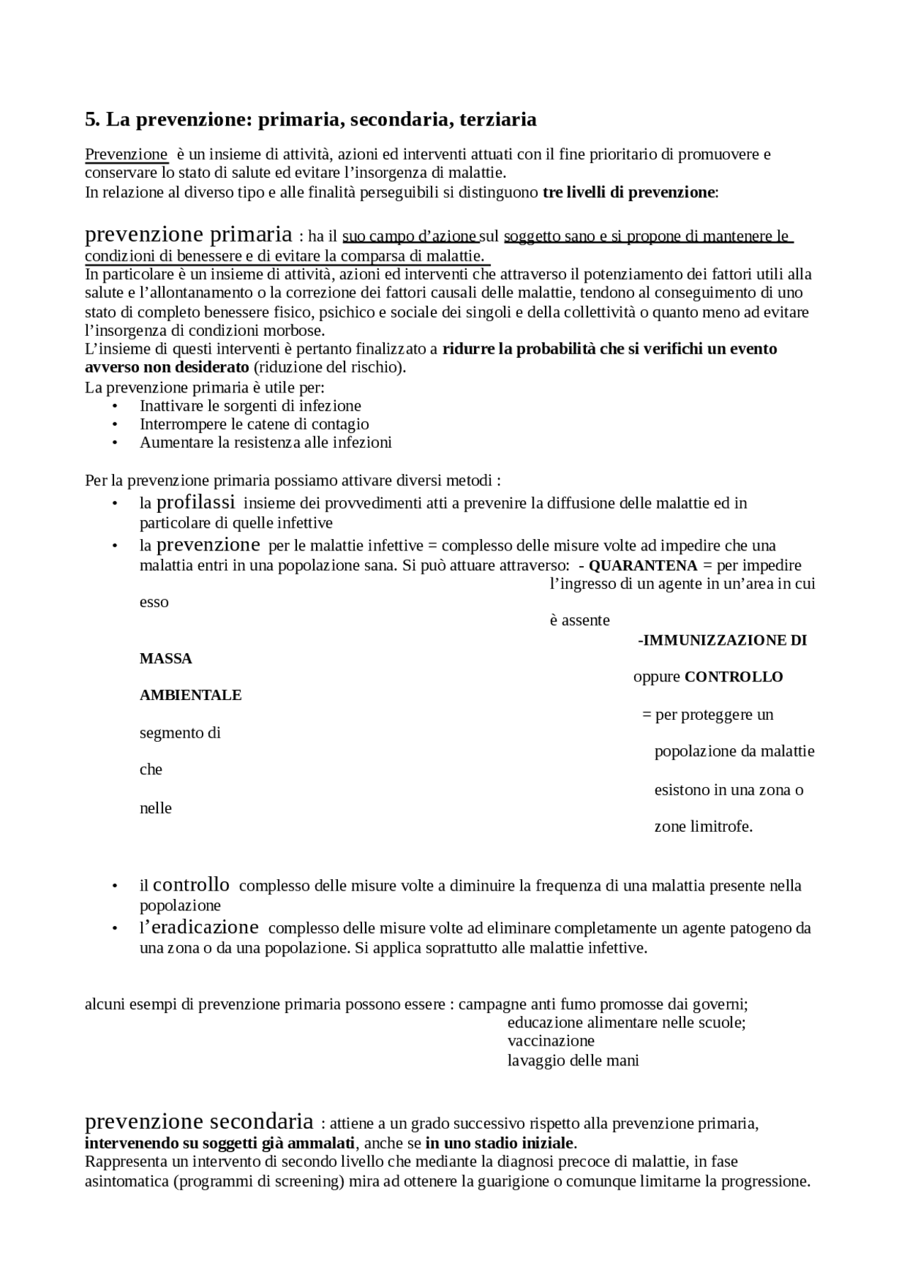 Riassunto Modulo Quinto Appunti Di Epidemiologia Docsity