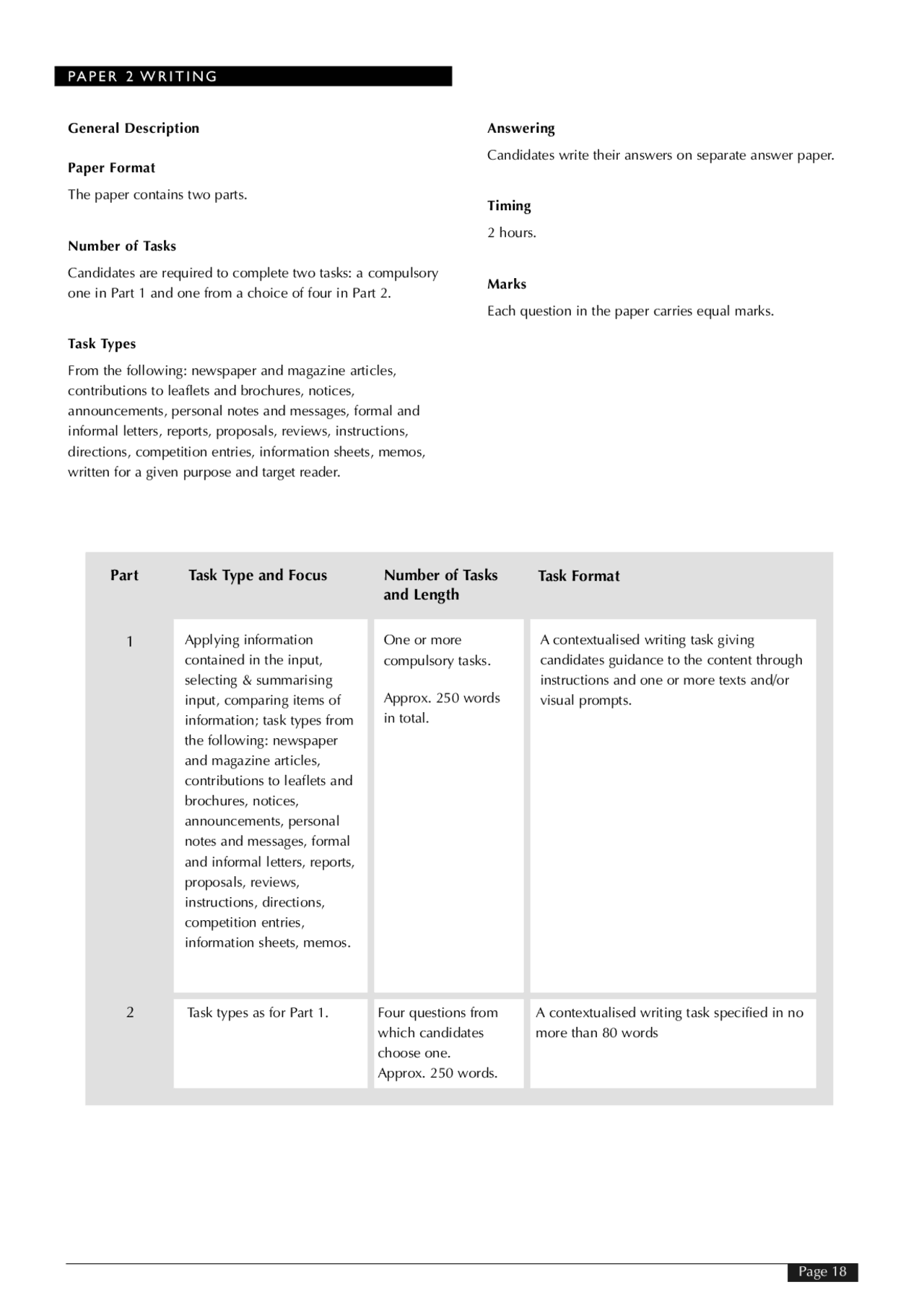 CAE Example Writing Test - Docsity