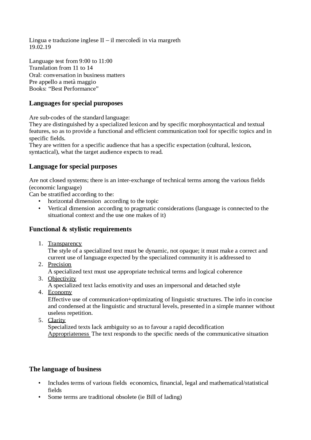 Lingua E Traduzione Inglese II Docsity lingua-e-traduzione-inglese-ii-docsity