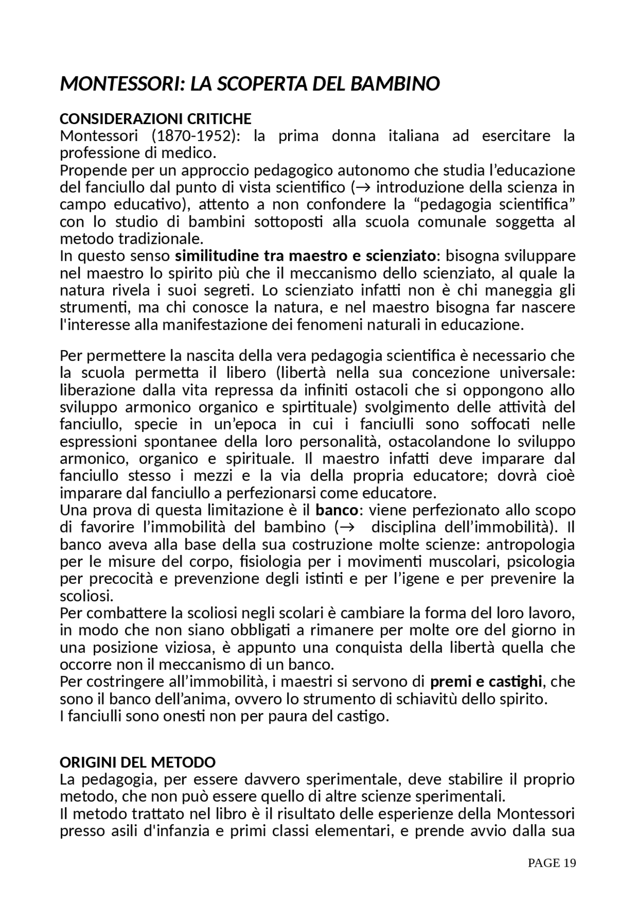 La Scoperta Del Bambino Docsity