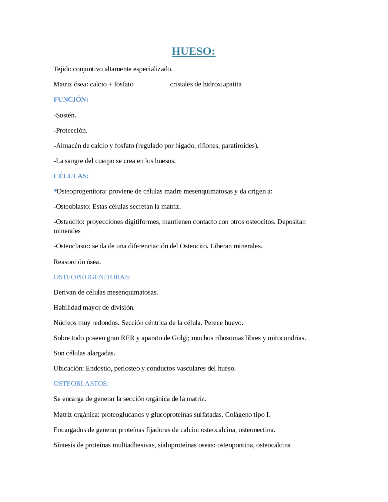 Tejido óseo Apuntes De Histología Apuntes De Histología Docsity