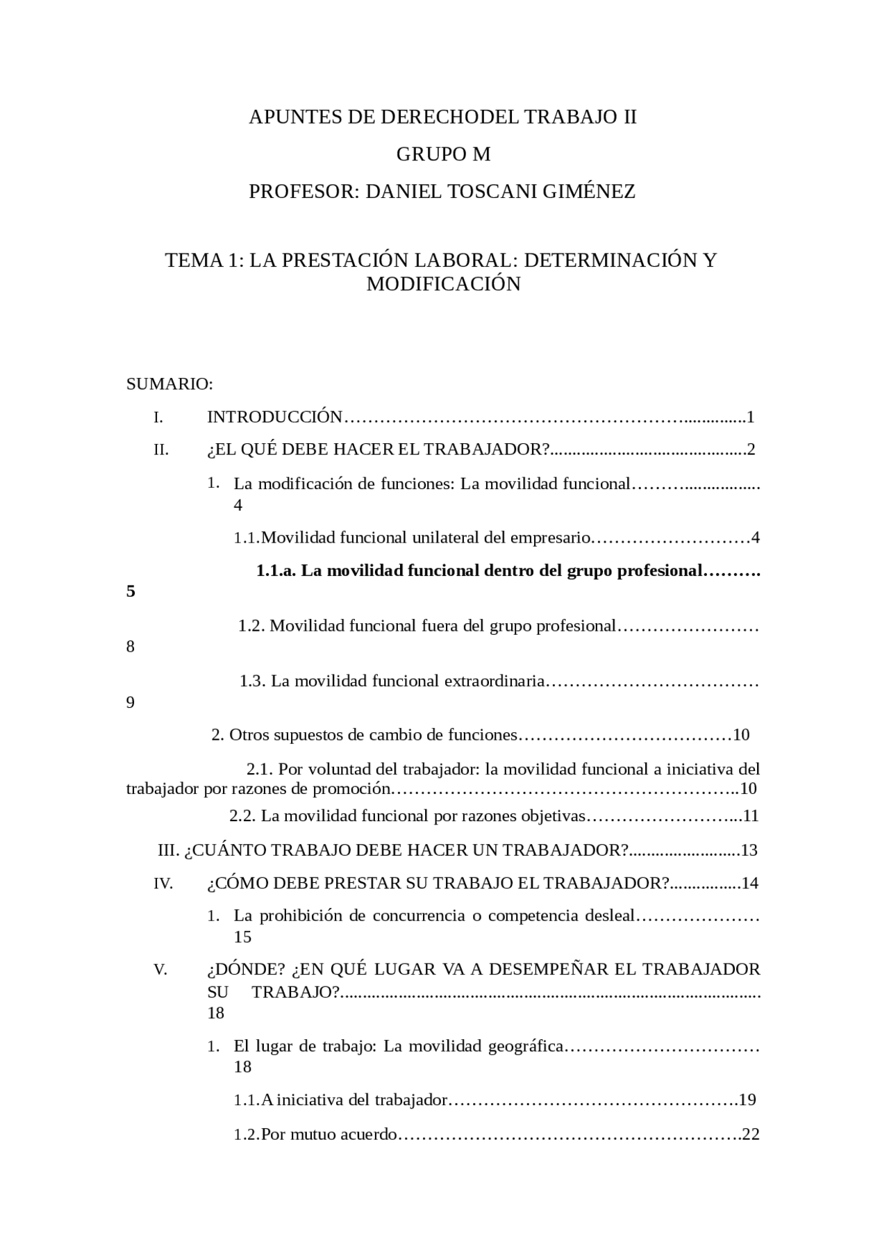Tema 1 Derecho Laboral 2 Toscani Docsity