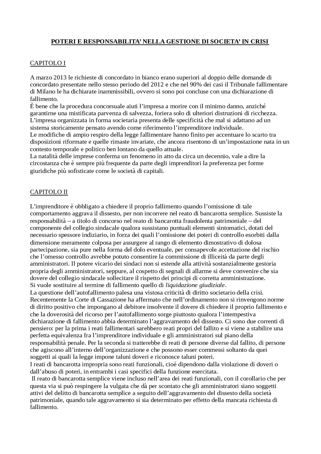 Poteri E Responsabilita Docsity