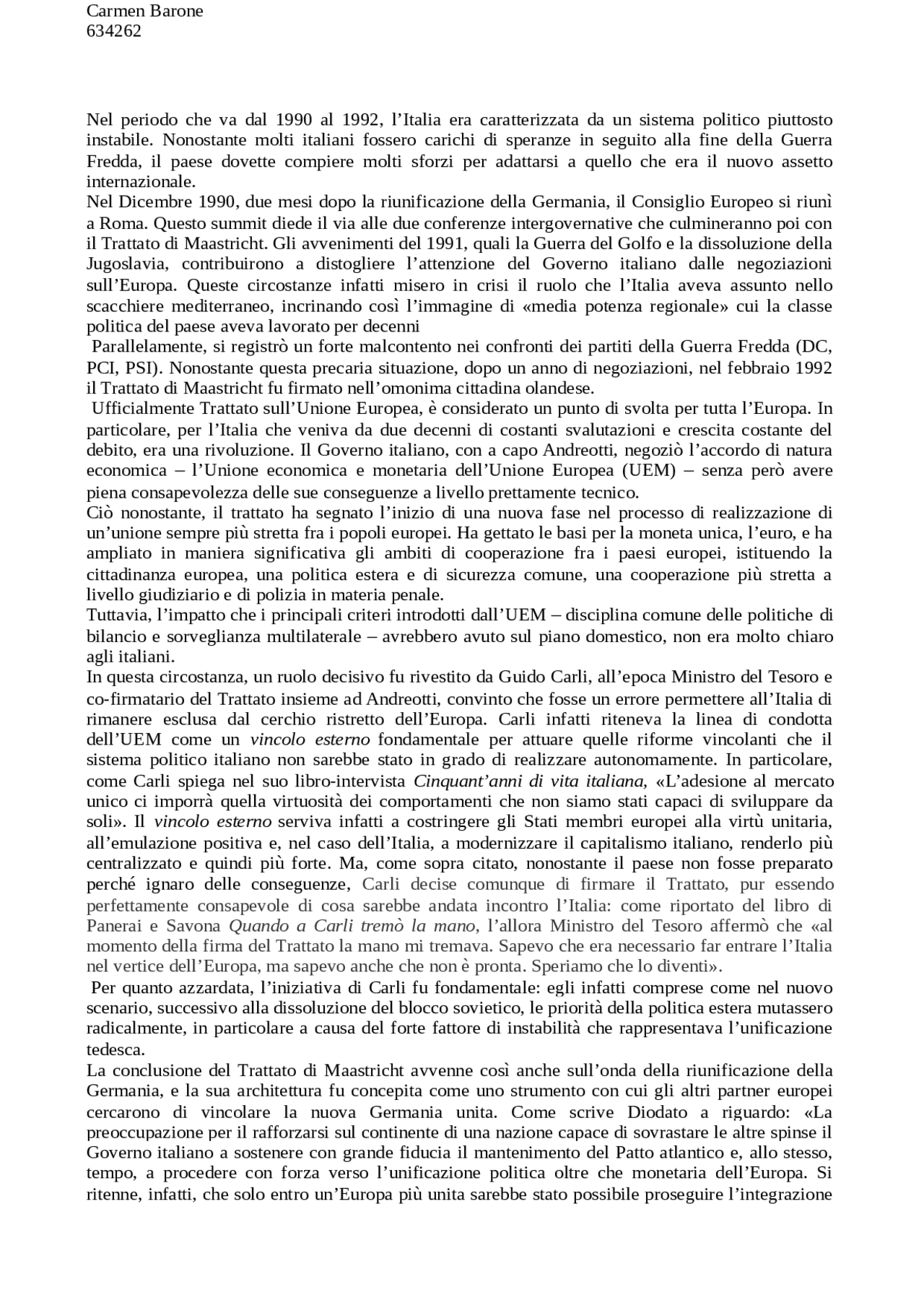 Il Trattato Di Maastricht Storia E Evoluzione Docsity
