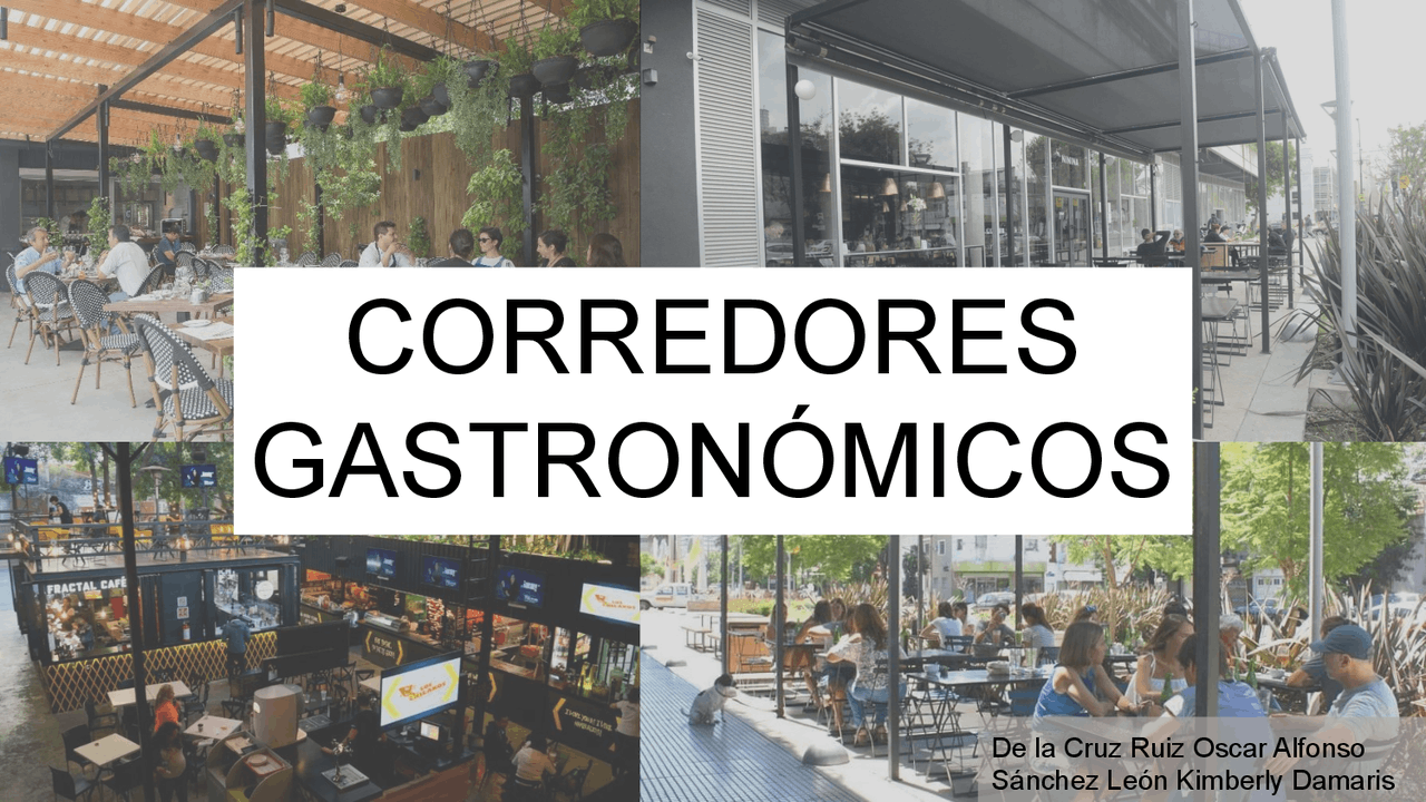 Corredores Gastronómicos | Diapositivas de Arquitectura | Docsity