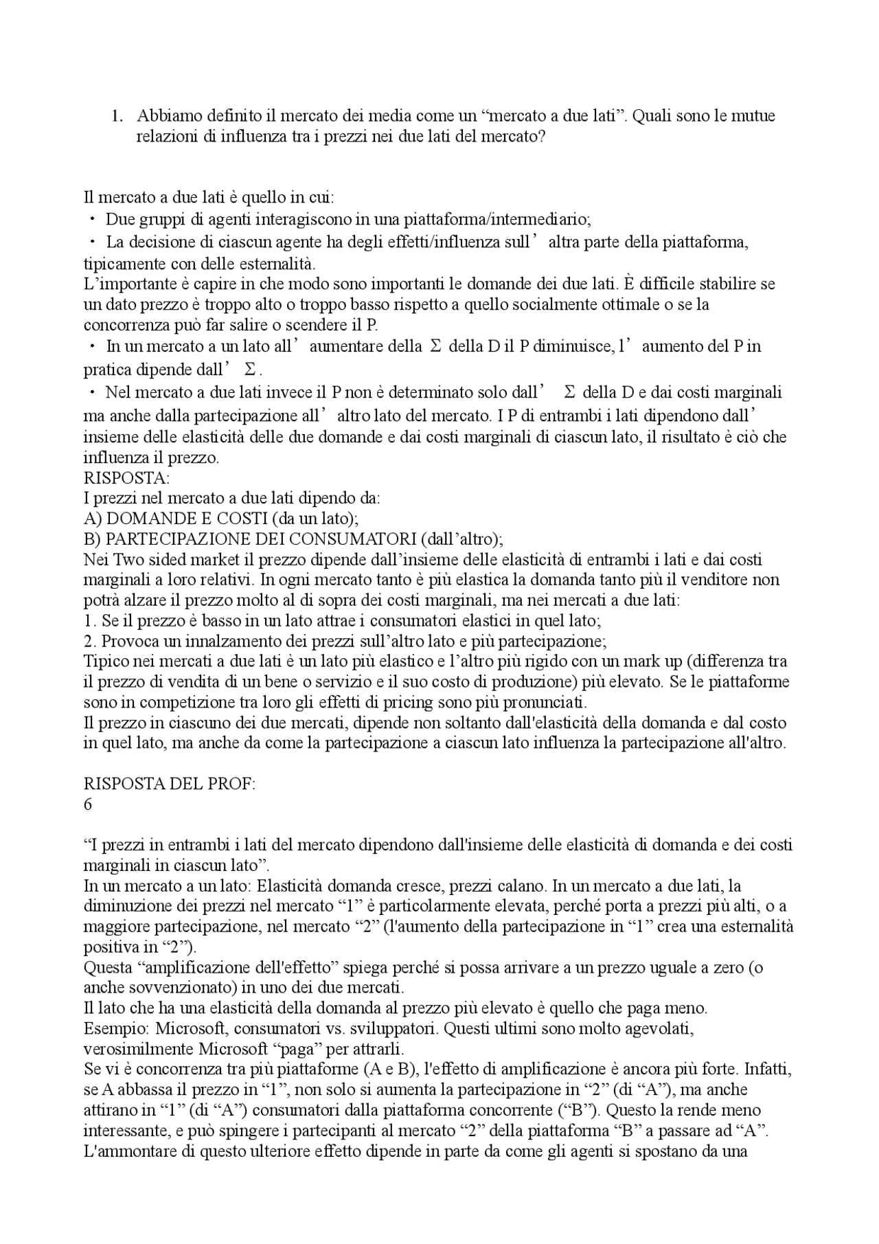 Domande economia de media lucio picci - Docsity