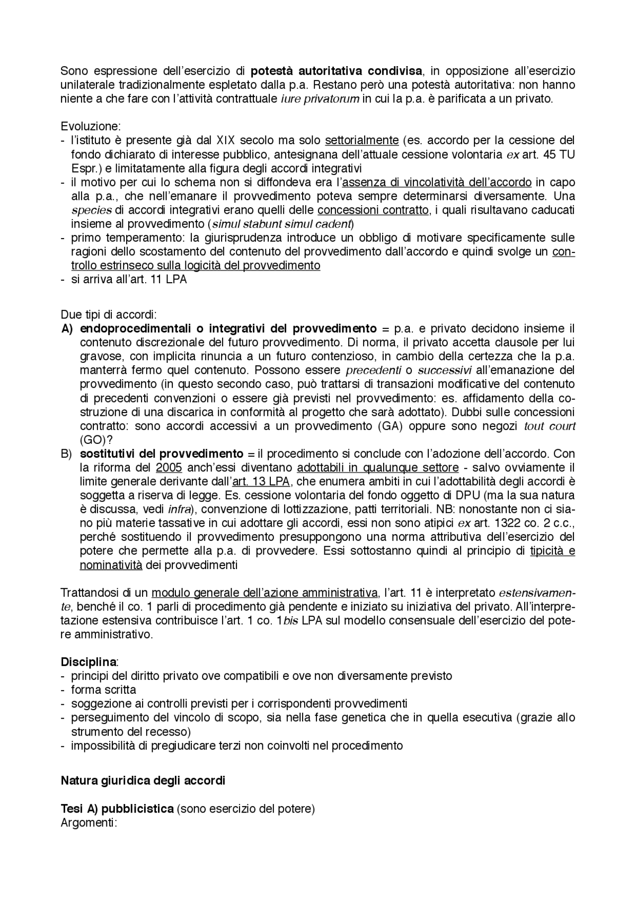 Accordi Amministrativi Schema Docsity