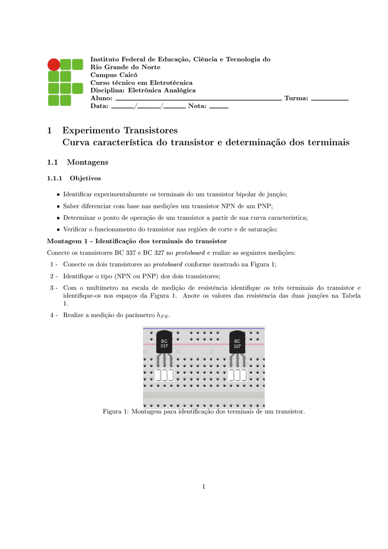 Laboratório Transistores Docsity
