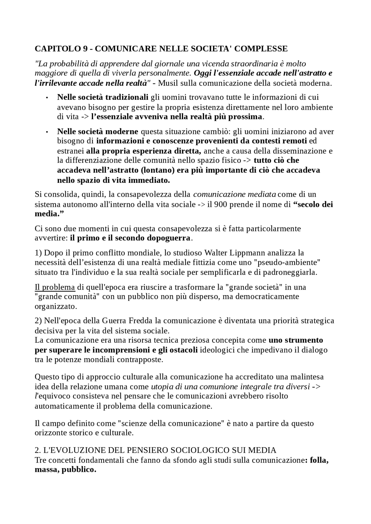 Il Mondo In Questione Docsity