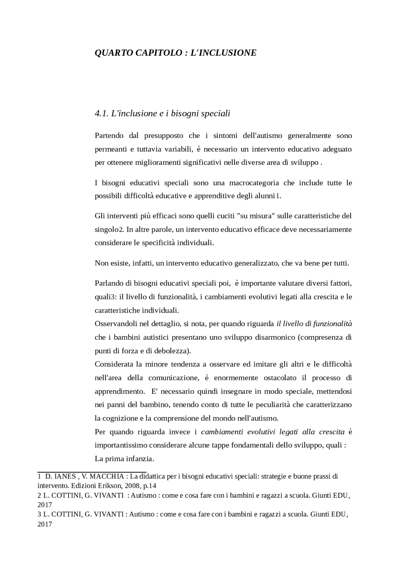 Quarto Capitolo Tesi Laurea Autismo - Docsity
