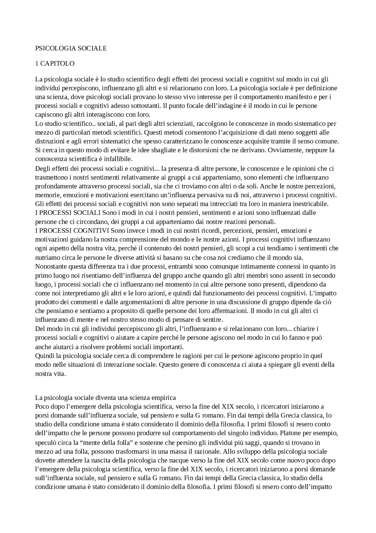 Psicologia Sociale Unisob Docsity