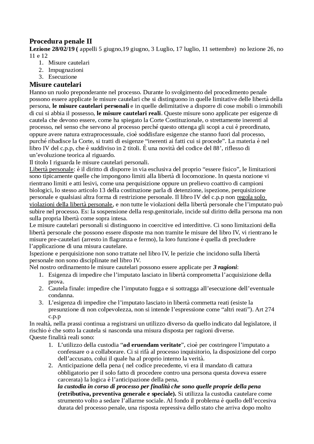 Diritto Processuale Penale Ii Caprioli Docsity