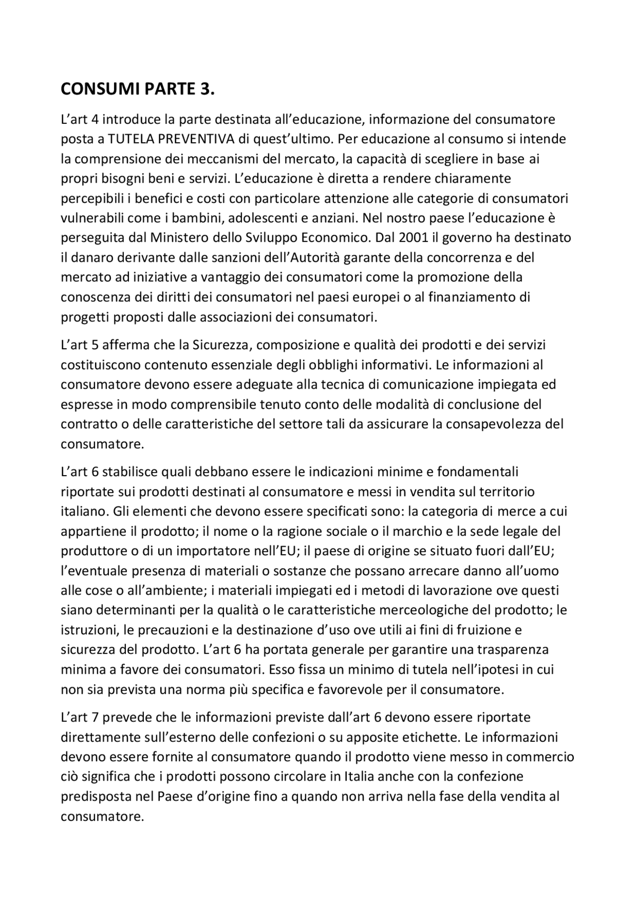 Parte Seconda Codice Del Consumo Docsity