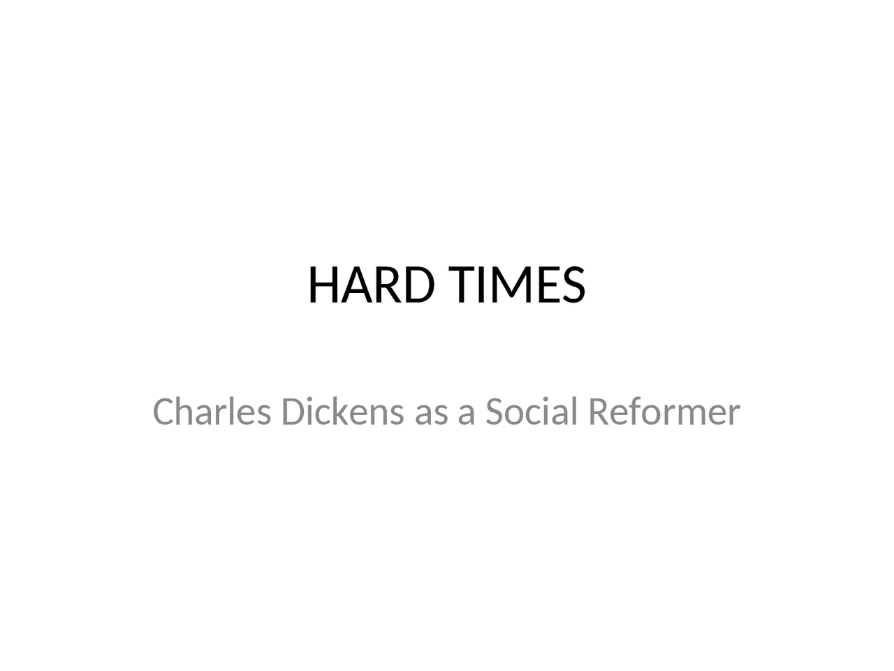 Hard Times Presentazione Power Point Docsity