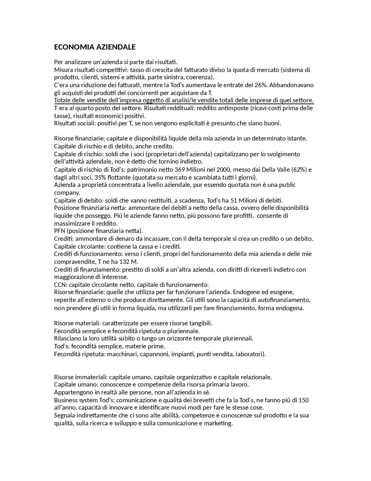 Economia Aziendale 1º Anno Docsity
