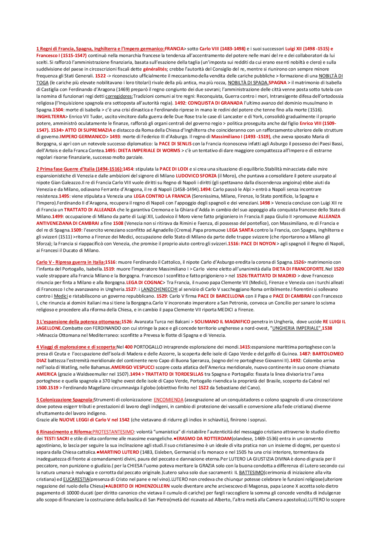 Riassunto Manuale Capra Storia Moderna Docsity