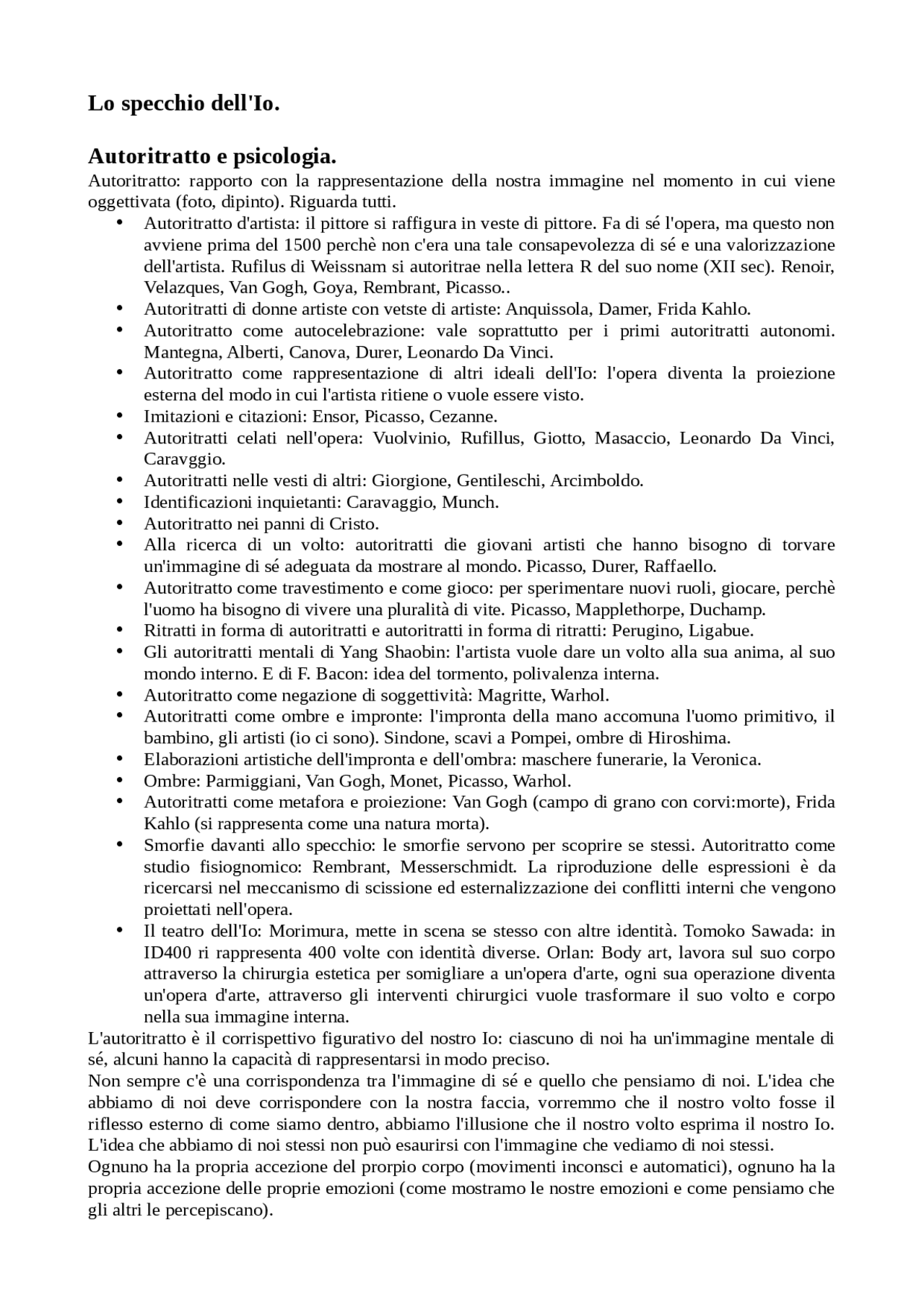 Riassunto Lo Specchio Dellio Docsity