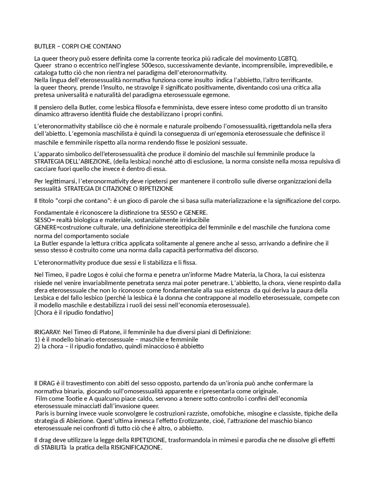 Corpi Che Contano Judith Butler Docsity