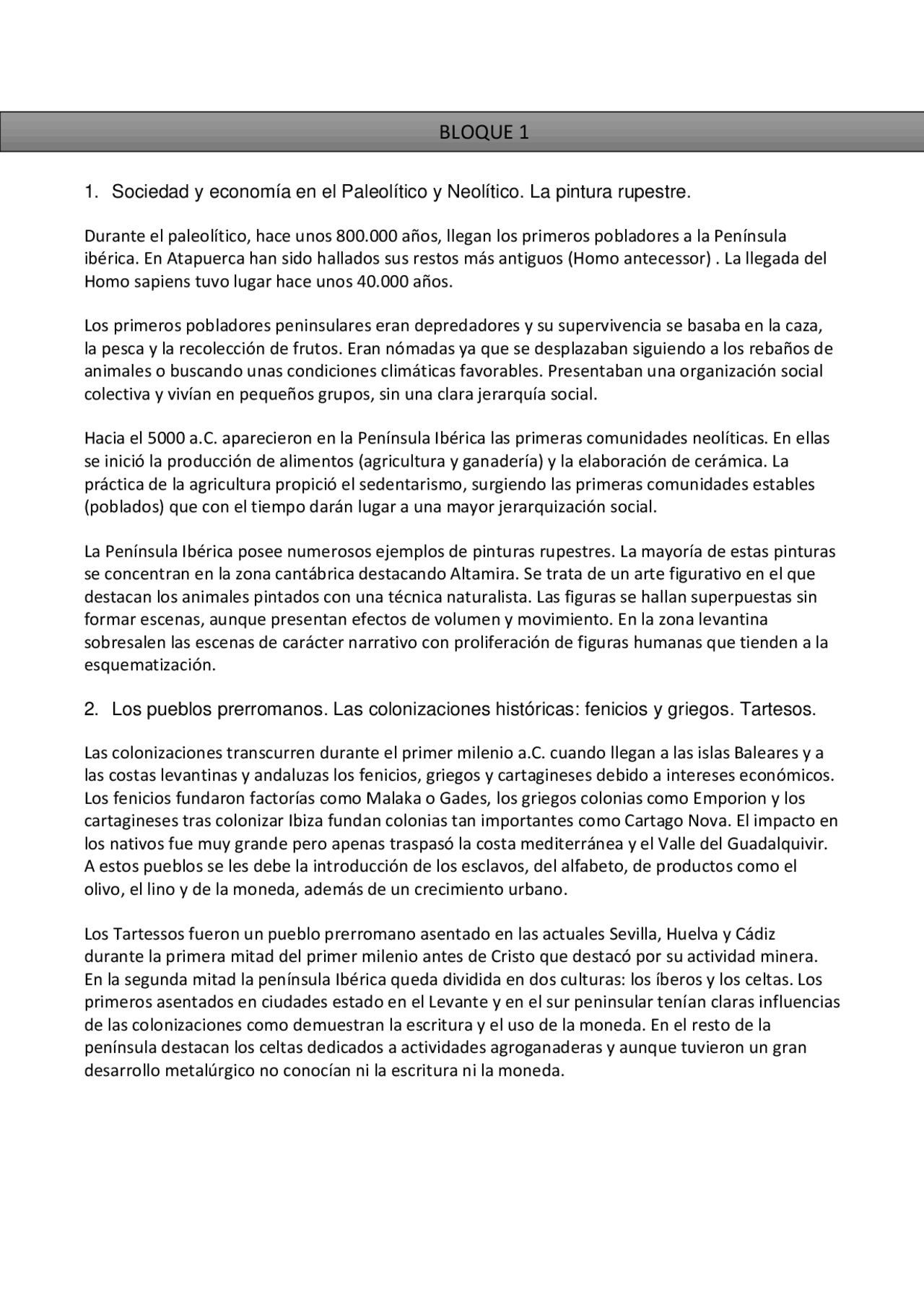 Bloque 1 Y 2 Evau Historia De España Exámenes Selectividad De