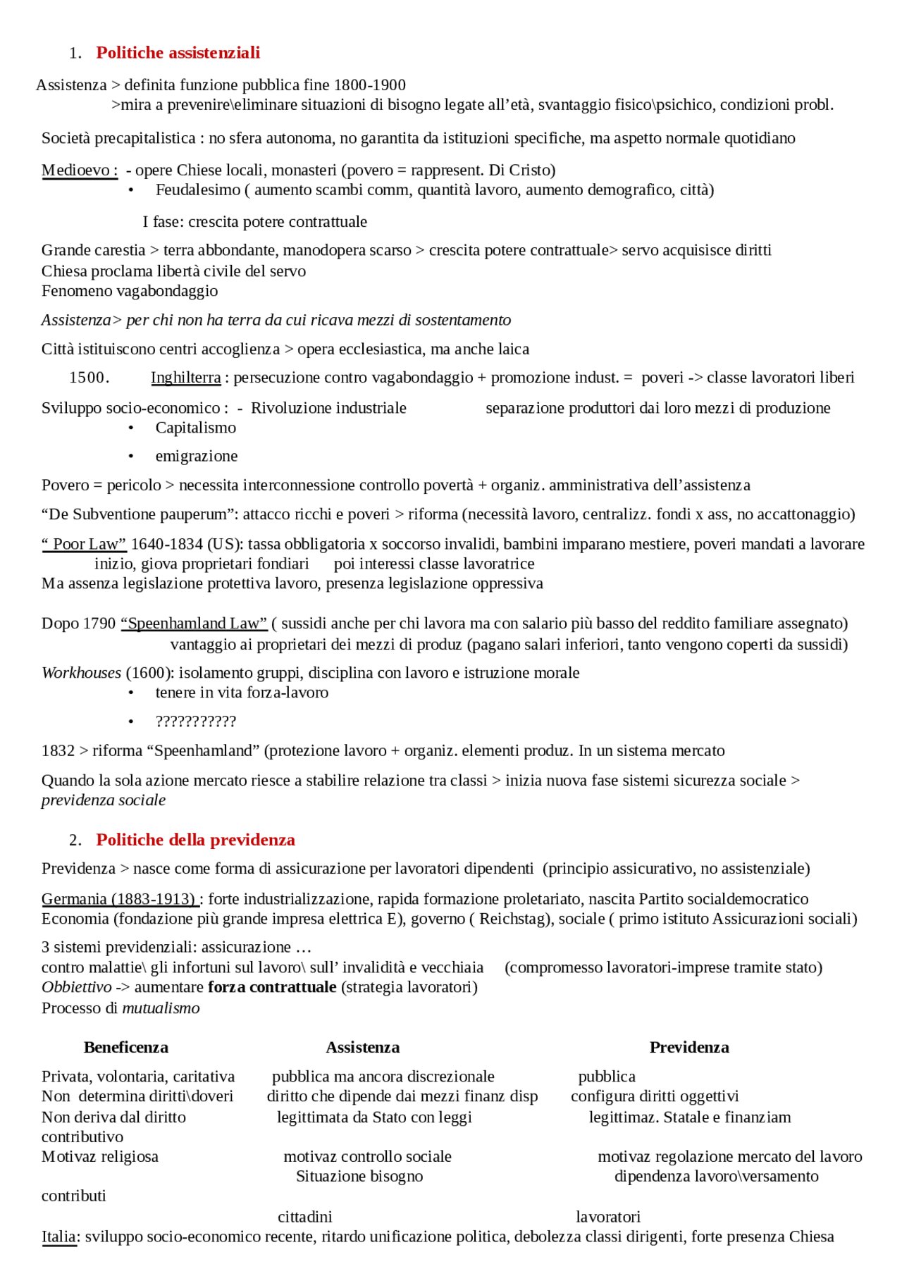 Schema Dei Servizi Sociali Docsity