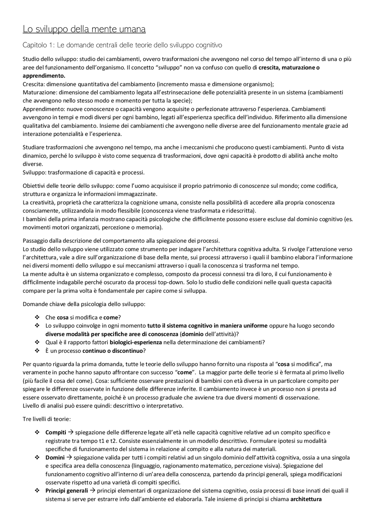 Sviluppo Della Mente Umana V Macchi Cassia E Valenza F Simion
