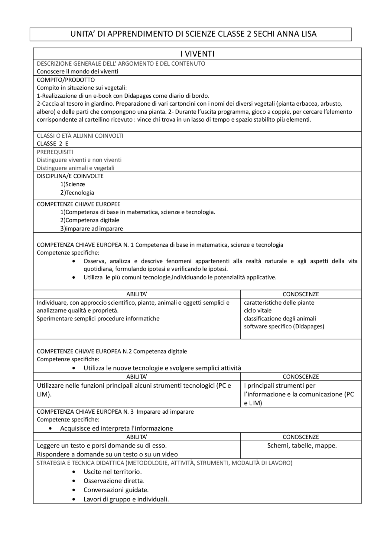 Gli Esseri Viventi E Non Viventi Docsity