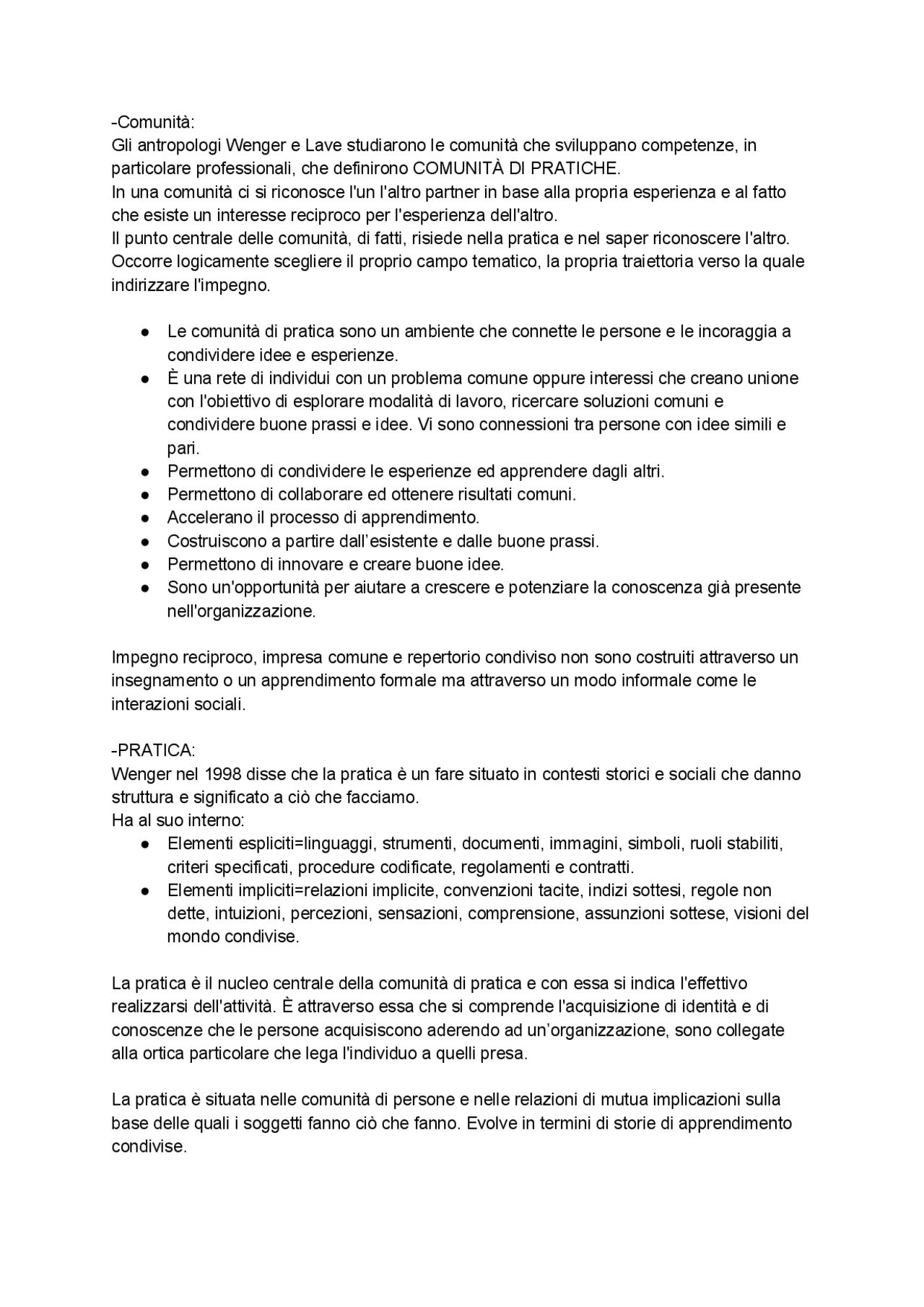 Coltivare Comunità Di Pratica Docsity
