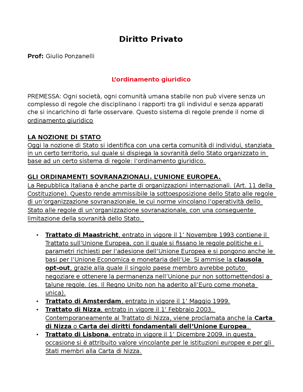 Dispense Diritto Privato Docsity