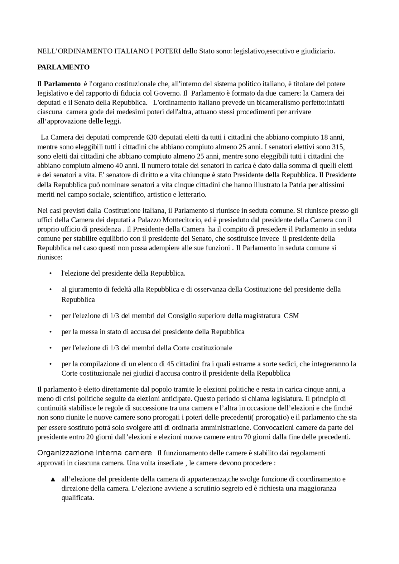Sistema Politico Italiano Docsity