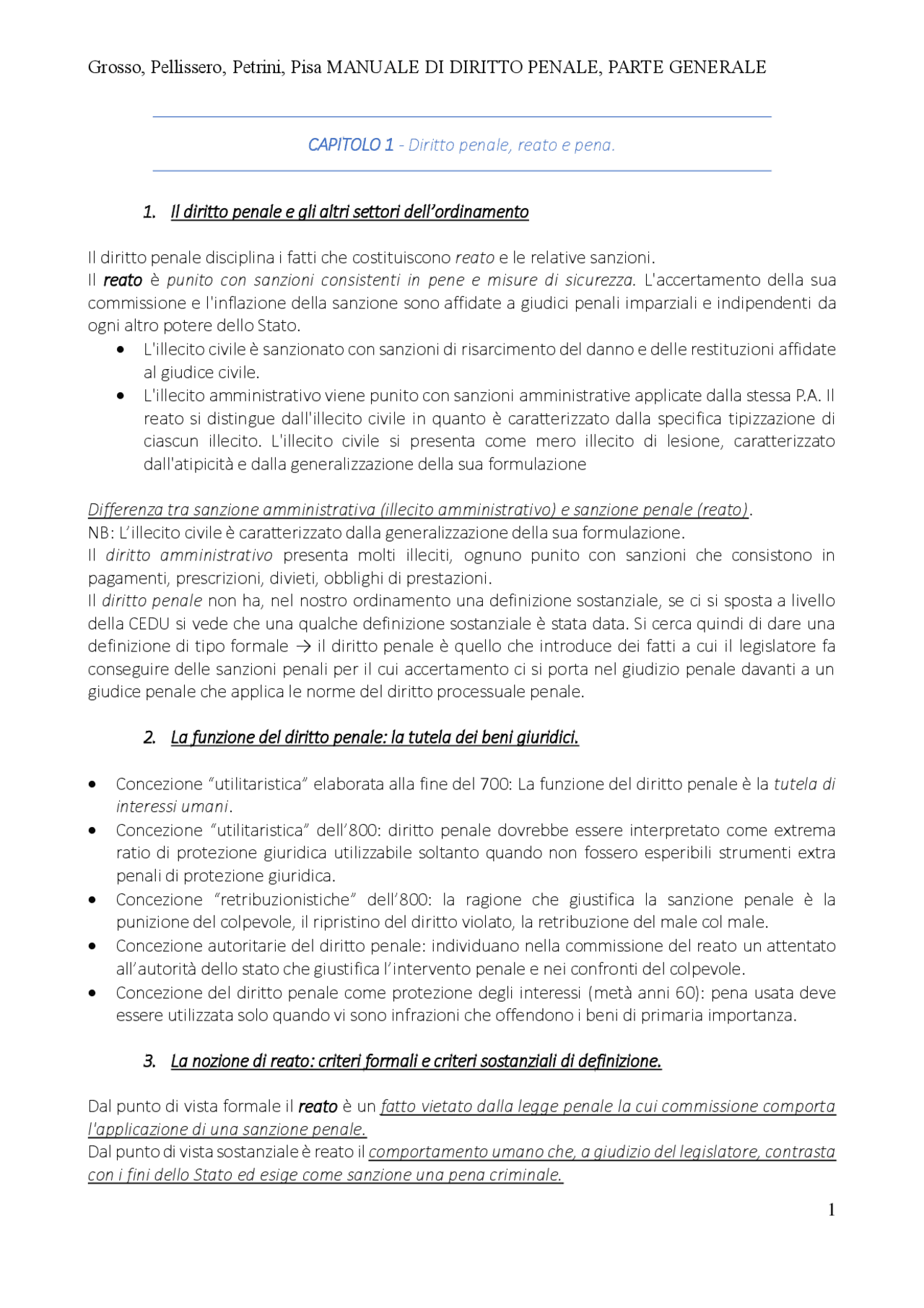 Riassunto Manuale Di Diritto Penale Parte Generale Sintesi Del Corso
