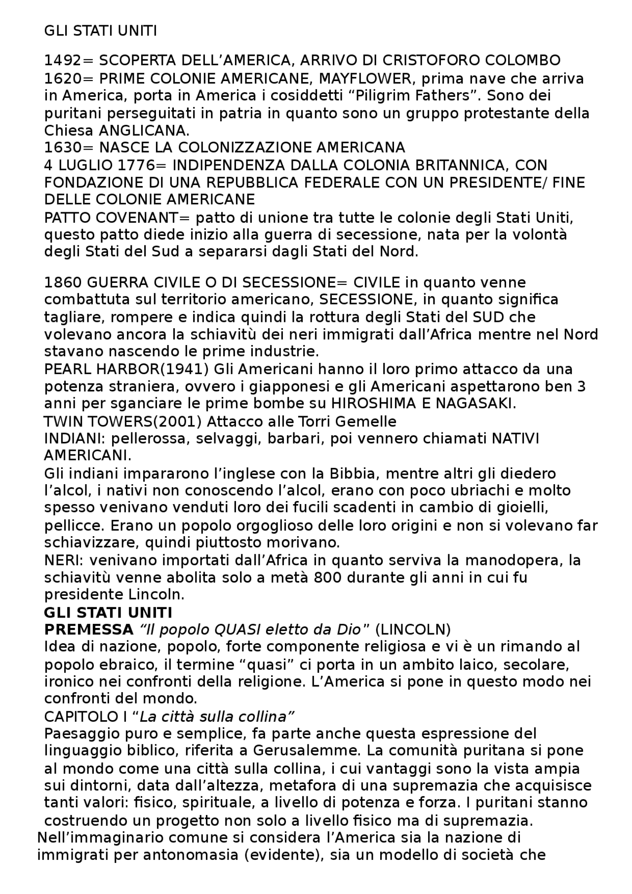 Riassunto La Nazione Indispensabile Docsity