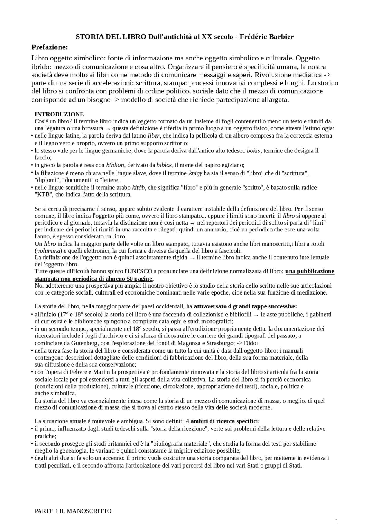 Riassunto Per Esame Di Storia Del Libro Docsity