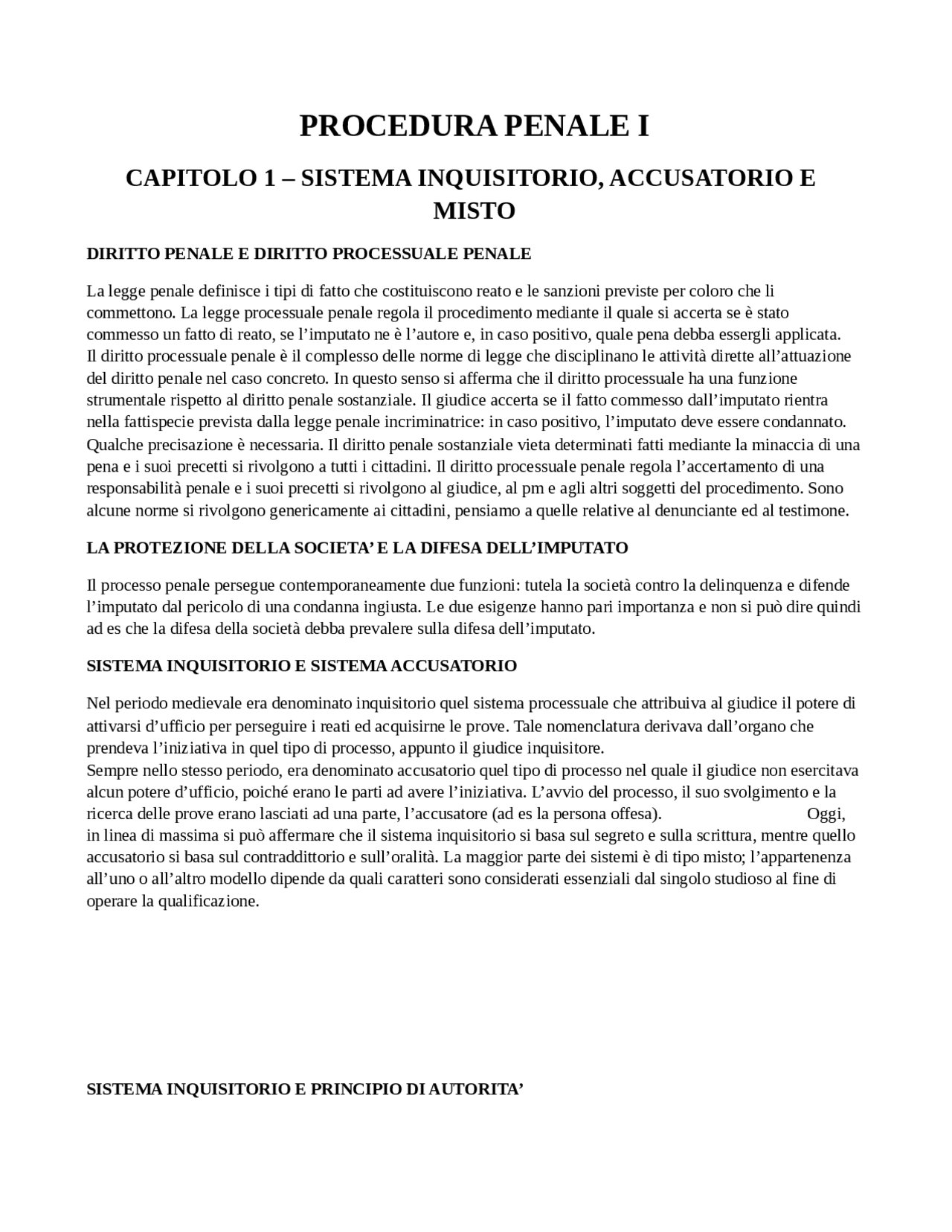 Procedura Penale I Riassunto Tonini Docsity