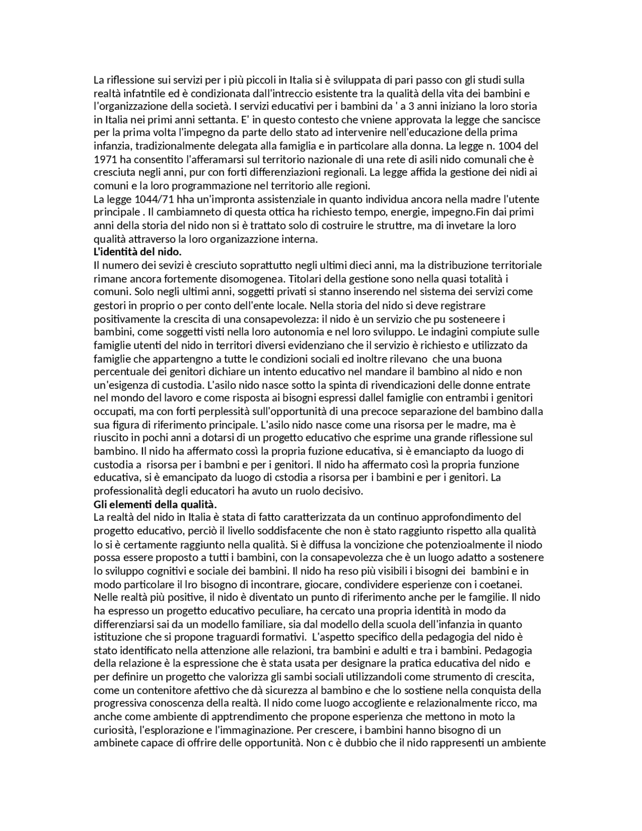 Crescere Al Nido Servizi 0 6 Docsity