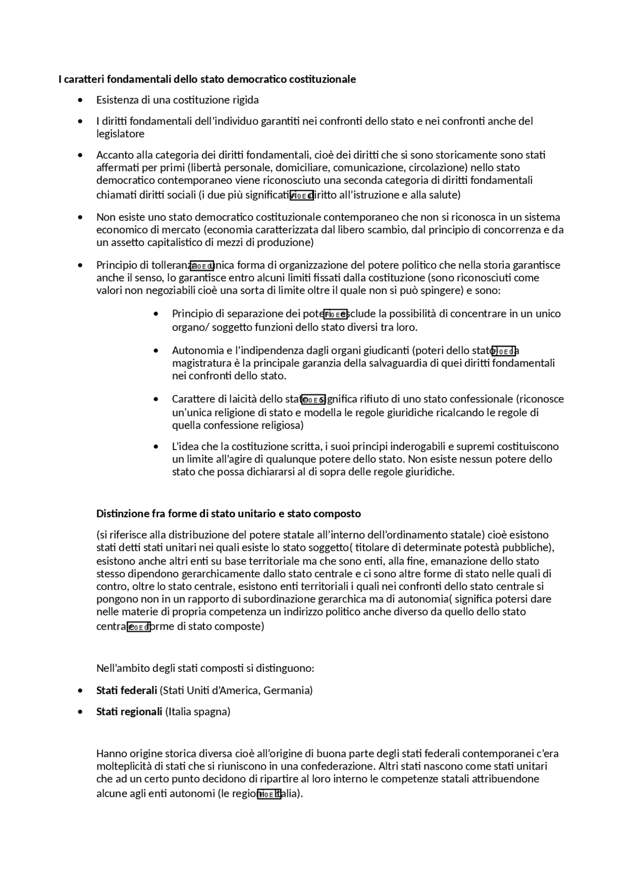 I caratteri fondamentali dello stato democratico costituzionale e forme ...