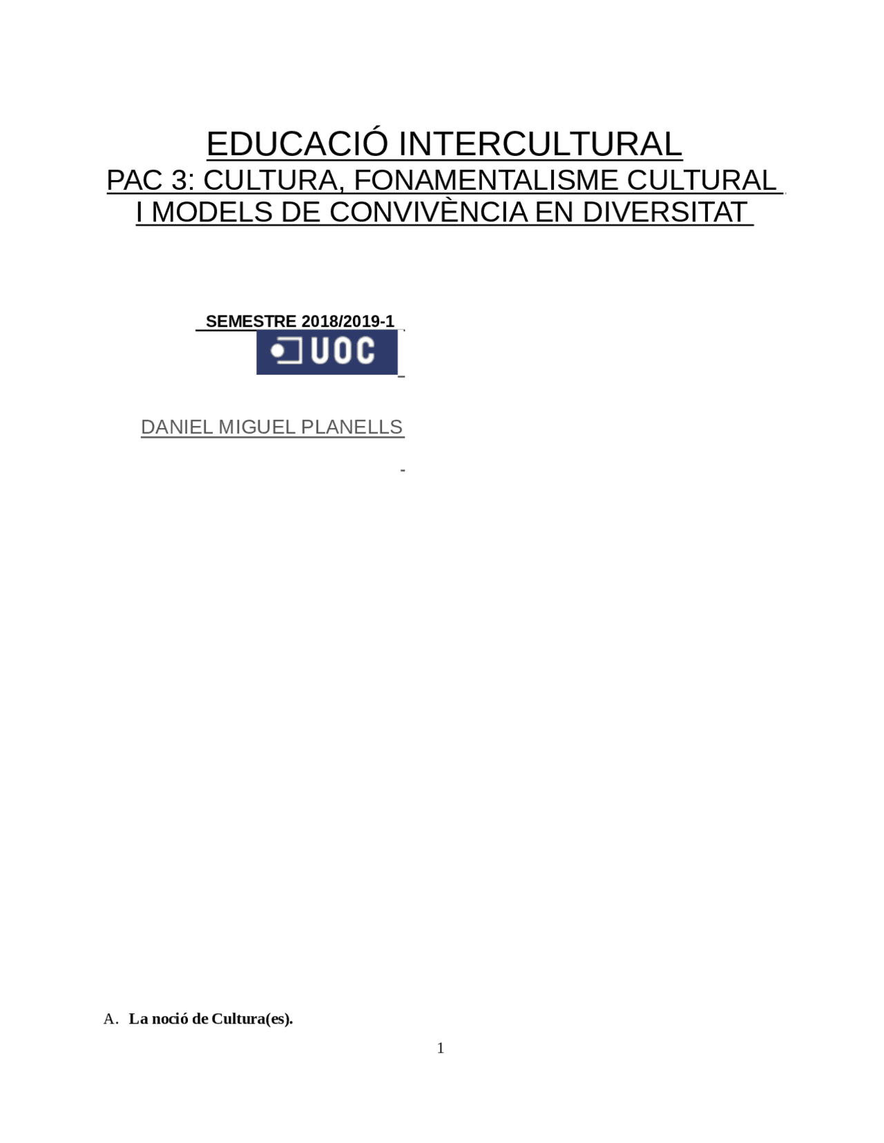 Pac 3 Educació Intercultural Docsity
