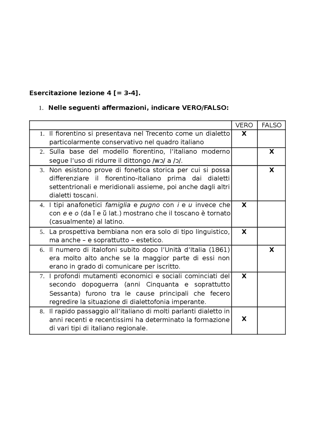 Esercitazione Lezione 4 Docsity