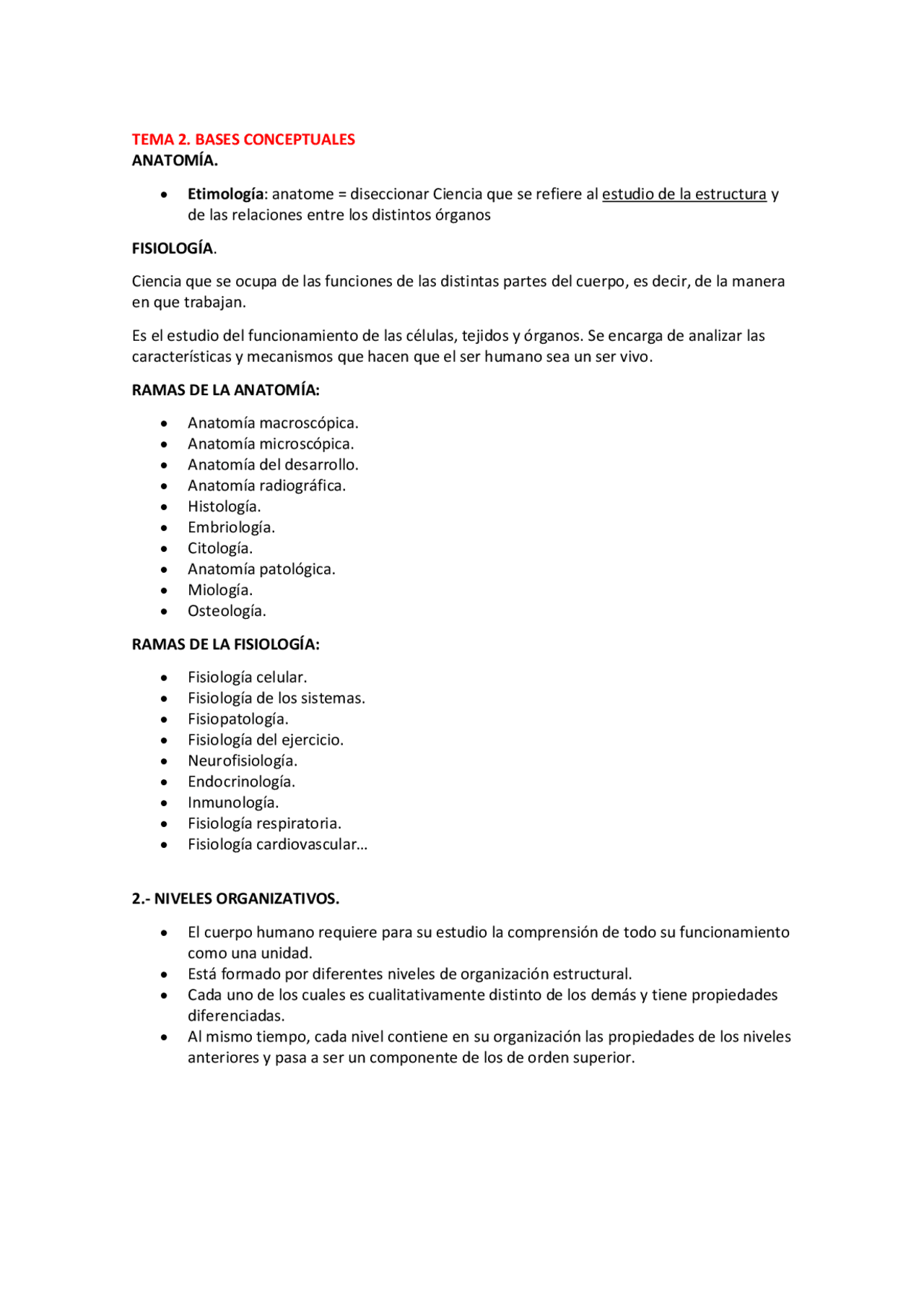 Bases Conceptuales Anatomia Apuntes De Anatomía Docsity