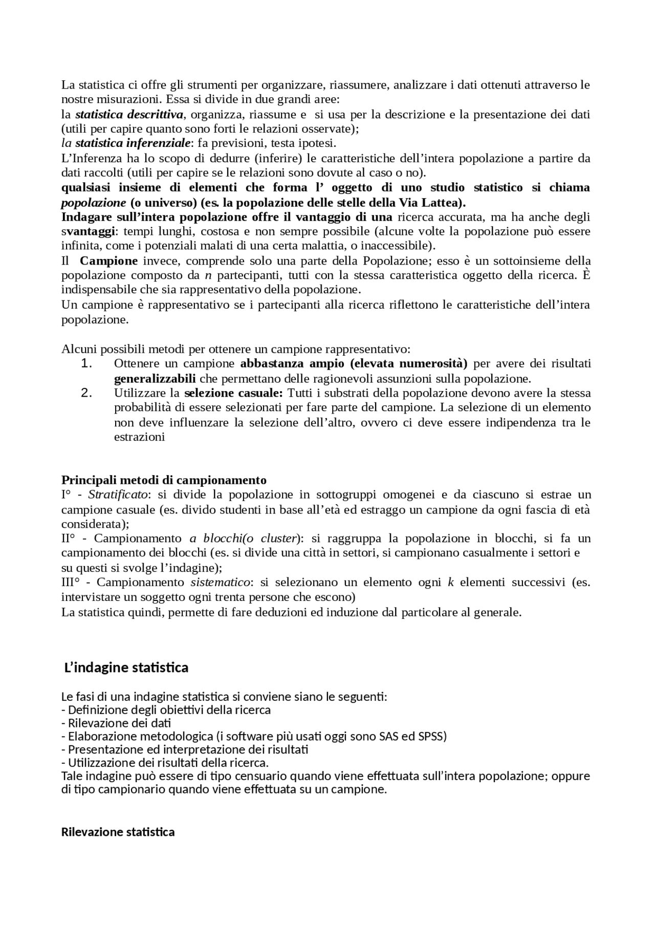Dispense Statistica Dispense Di Statistica Docsity