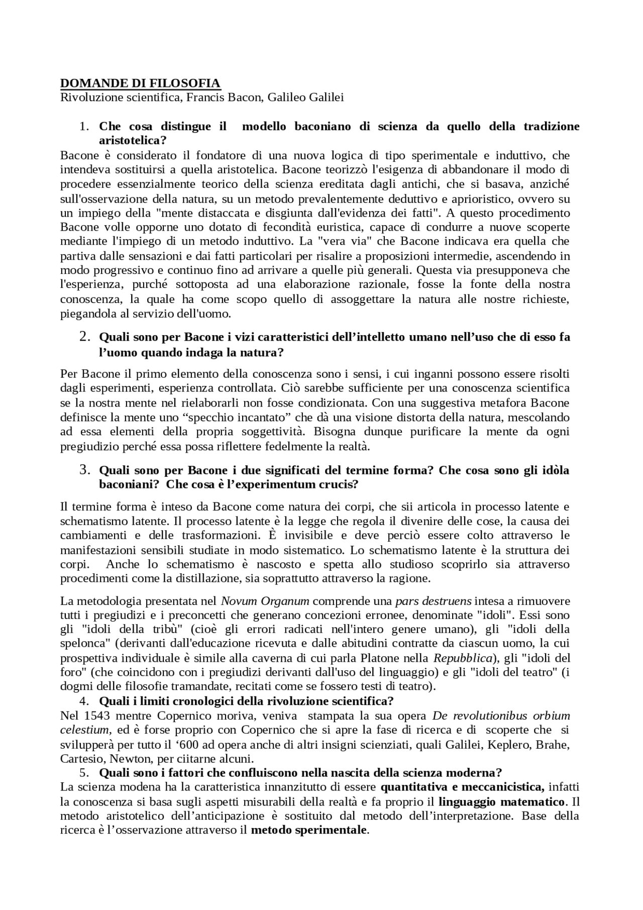 Appunti Filosofia Quarto Anno Docsity