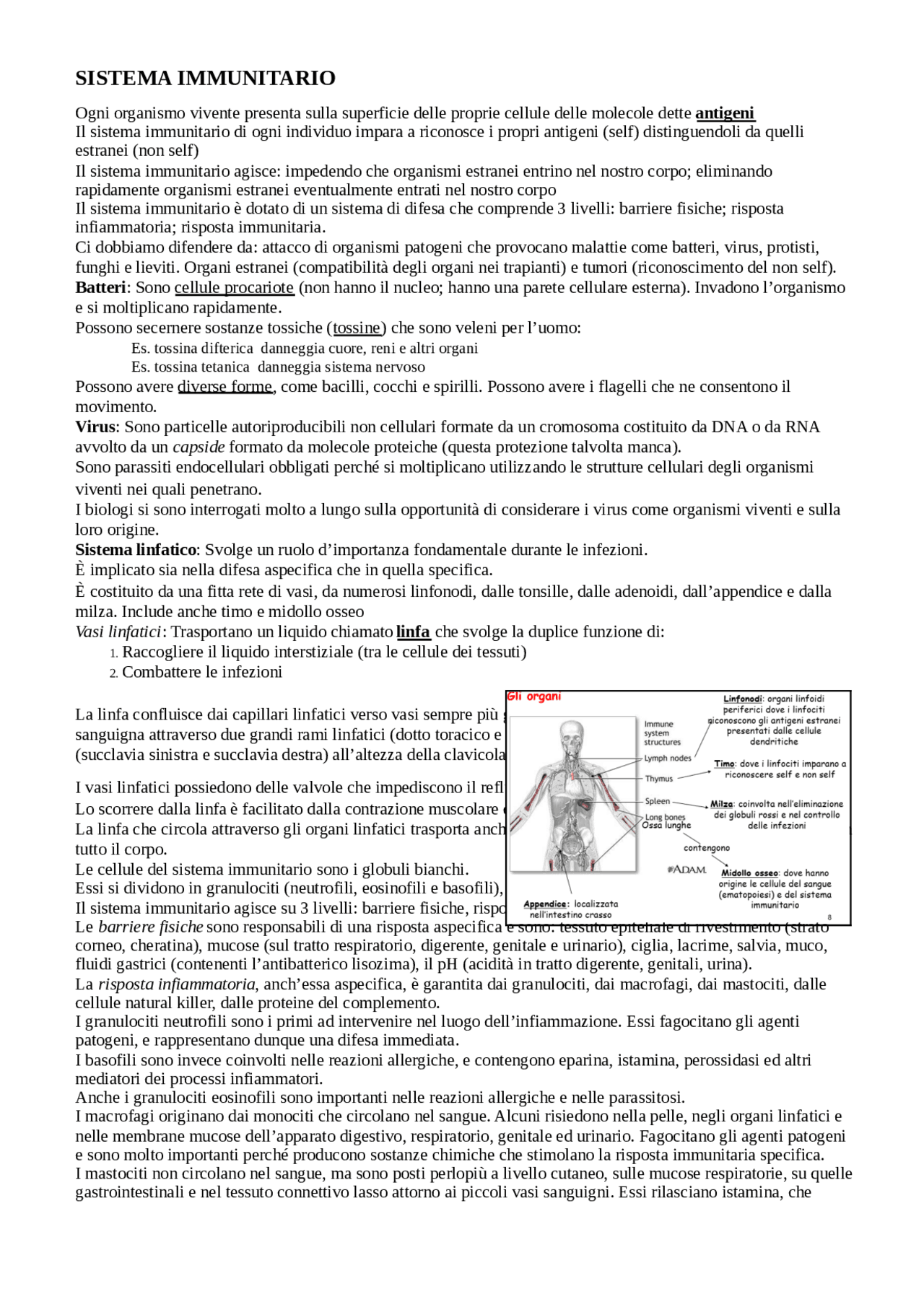 Esame Di Fisiologia Sintesi Del Corso Di Fisiologia Docsity