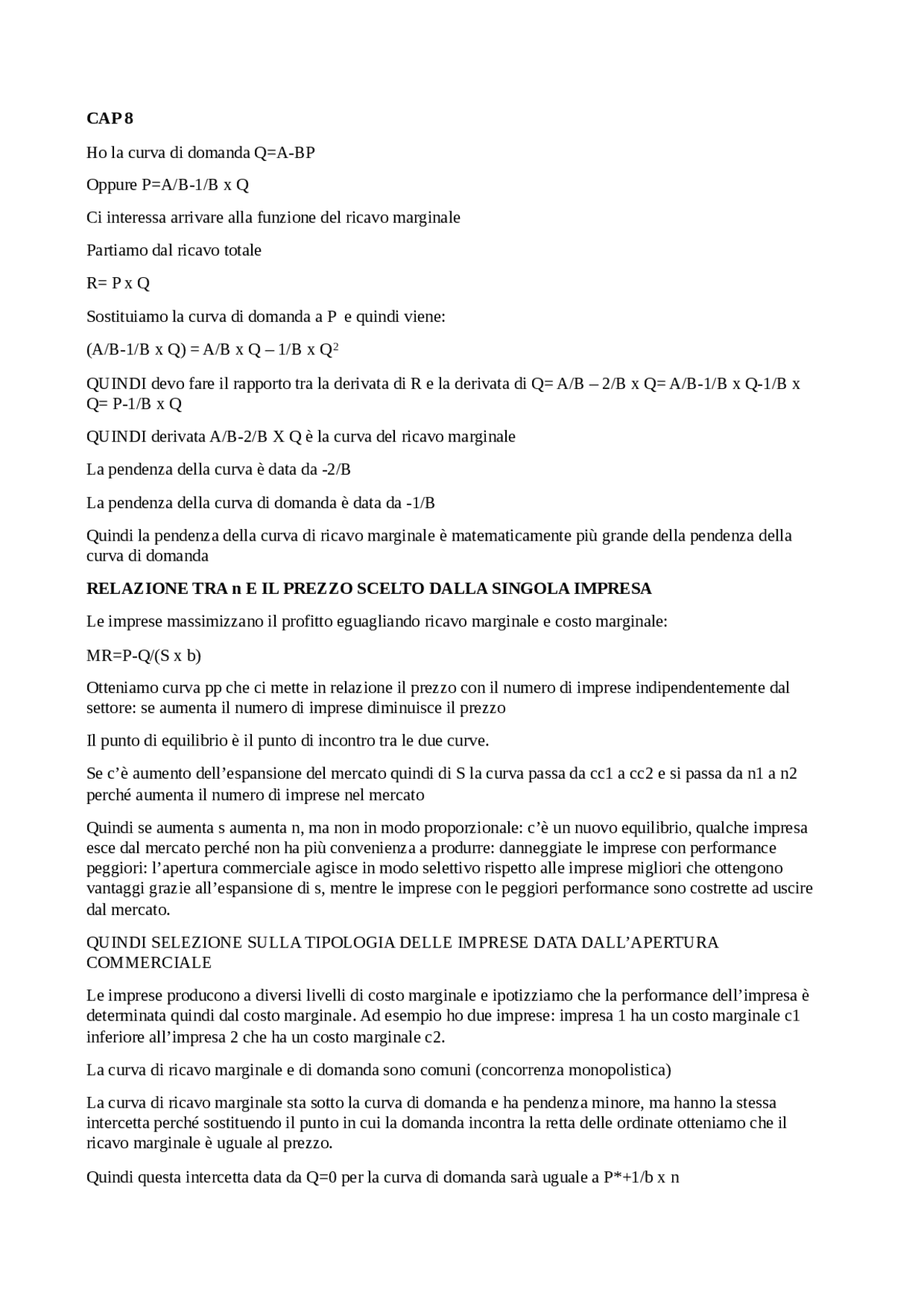 Economia Internazionale Docsity