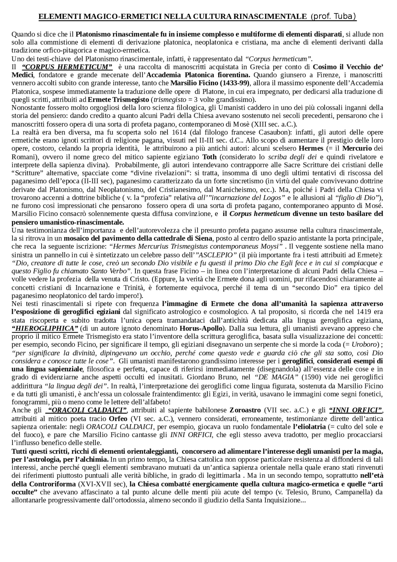 Appunti Vari Sullermetismo Docsity