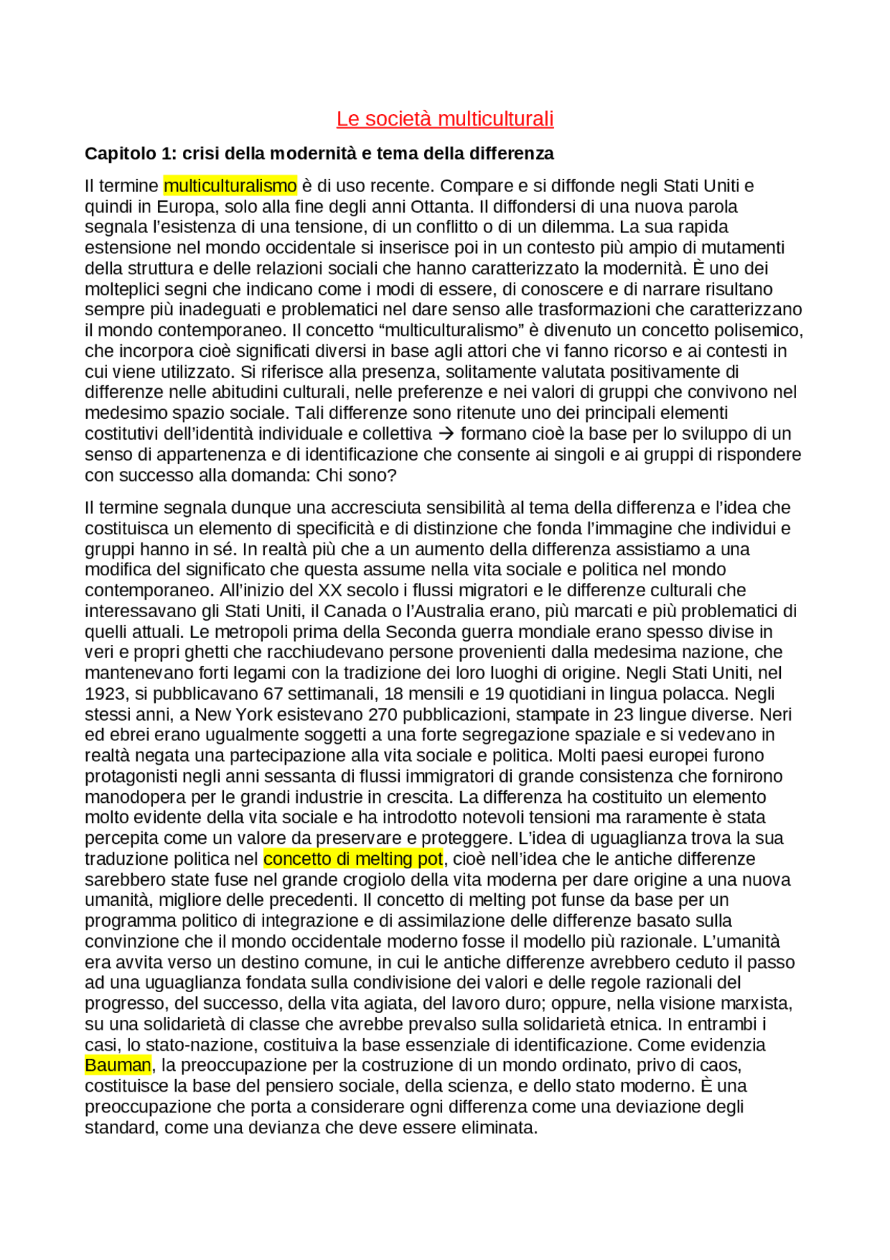Le Società Multiculturali Docsity